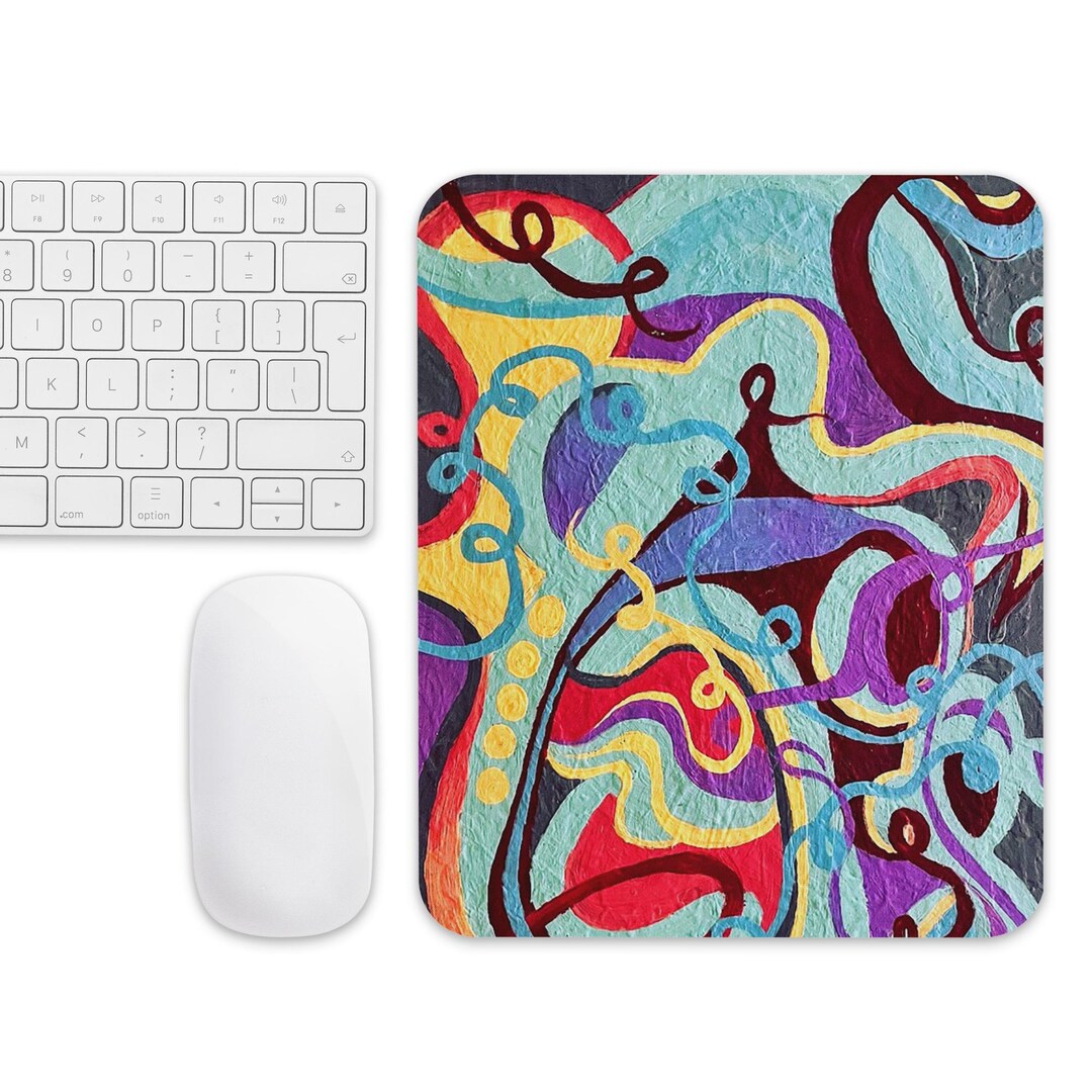 Hand-painted Mouse Pad: Original Colorful Artwork for Gamer, Streamer ...