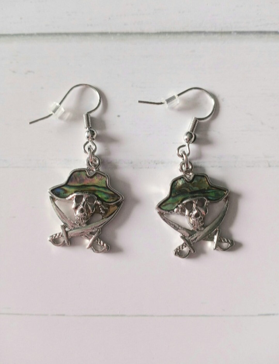 Pauashell PIRATE Earrings, Fish Hook Dangle Earring, Girl Teen Women ...