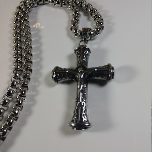 Stainless Steel Heavy Cross With Thick Chain - Etsy