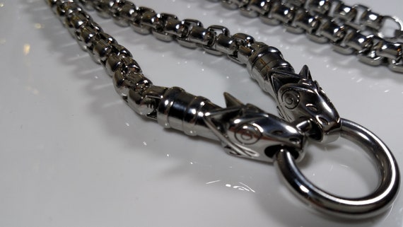 Snake Stainless Steel Chain Biker Chain Necklace | Etsy