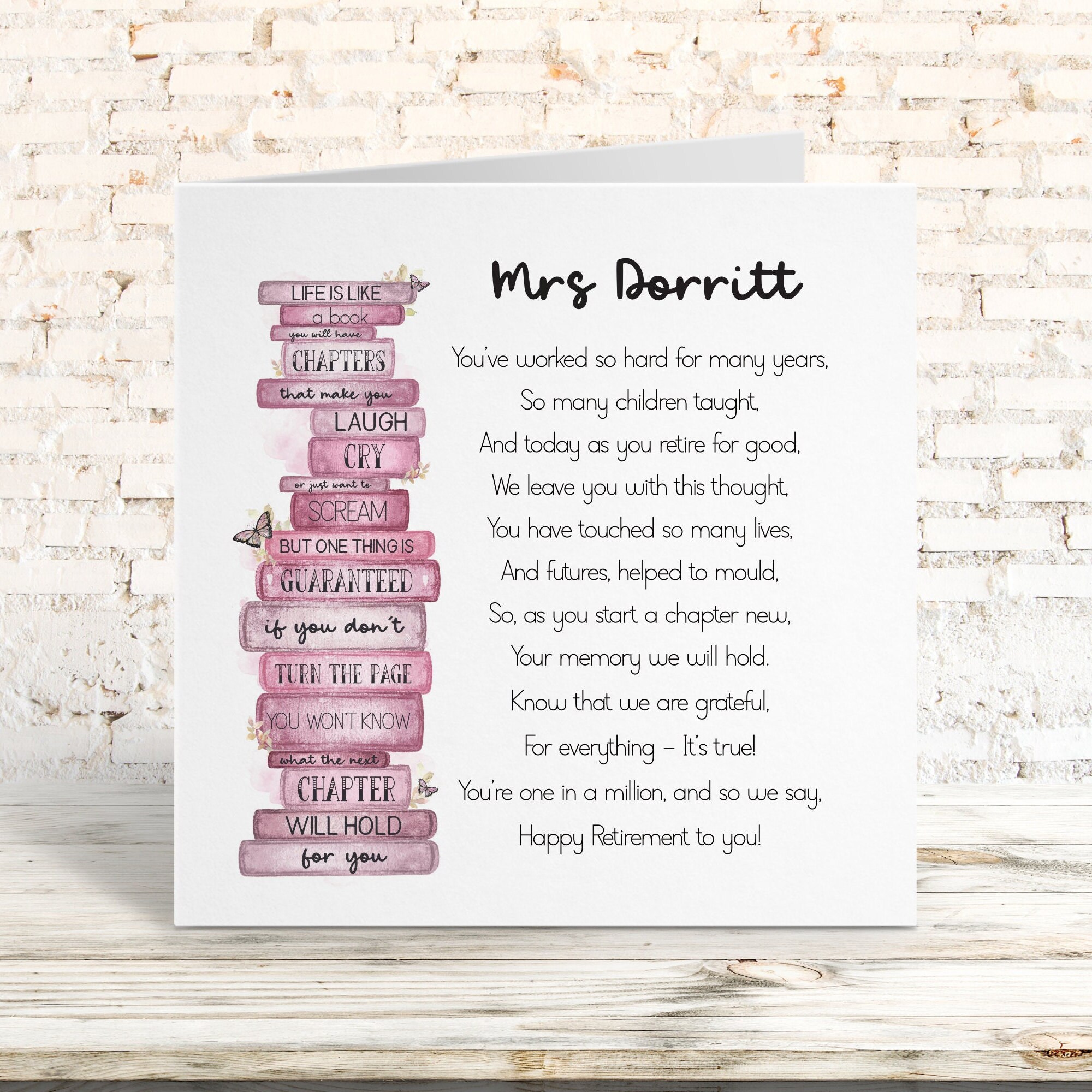 Personalised Retirement Card Teacher Leaving Card Retiring - Etsy UK