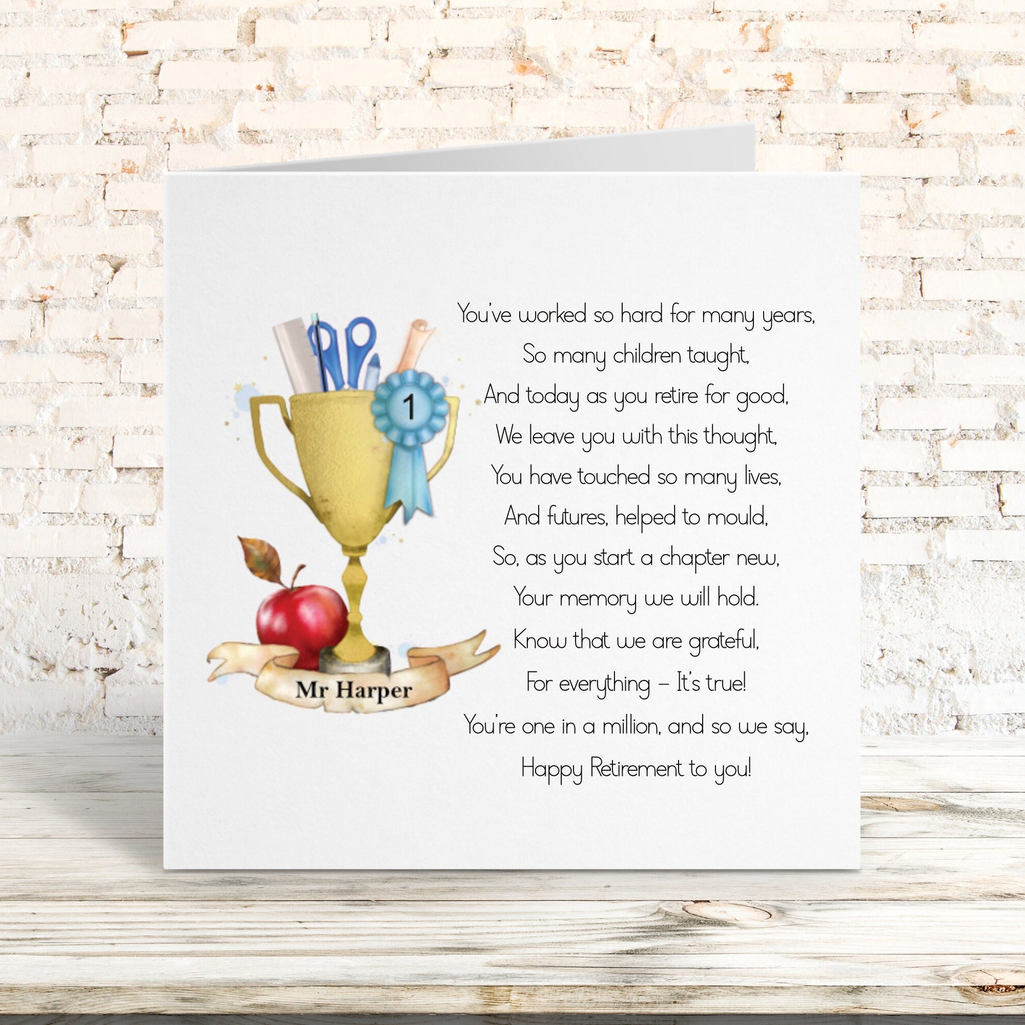 Personalised Retirement Card Teacher Leaving Card Retiring - Etsy UK