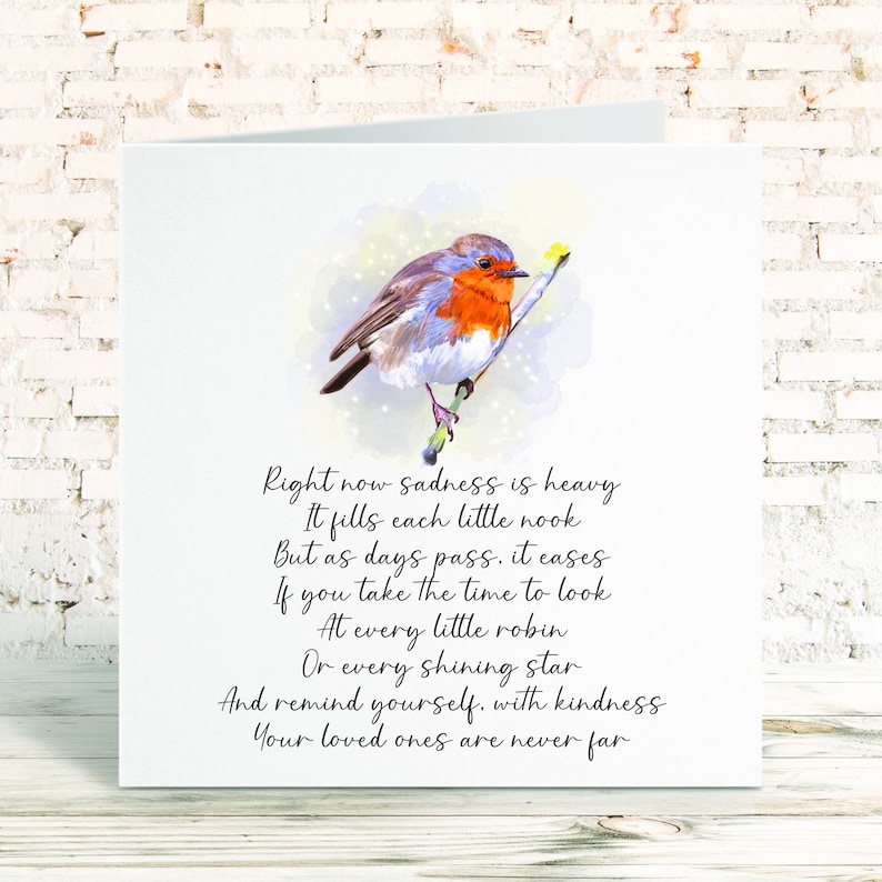 Sympathy Card Condolence Card Bereavement Card Robin Card - Etsy