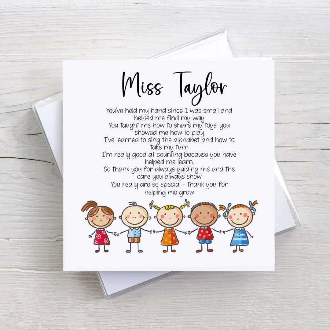 Personalised Teacher Card, Teacher Thank You, School Leaver Card, End ...
