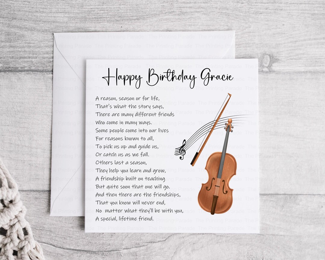 Personalised Card, Musical Birthday Card, Musical Instruments ...