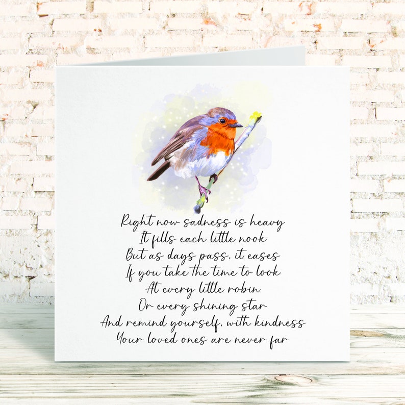 Sympathy Card Condolence Card Bereavement Card Robin Card - Etsy