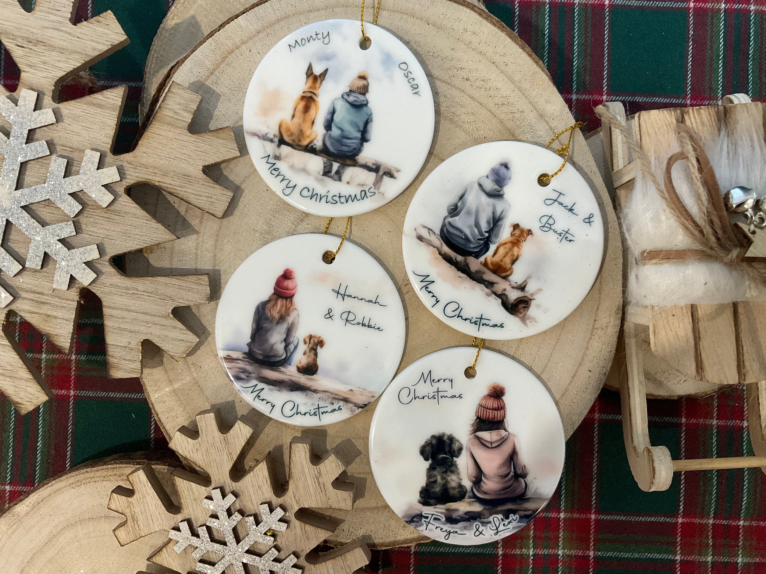 Personalised Dog Bauble, Christmas Decoration, Choice of 4 Designs ...