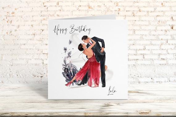 Personalised Birthday Card Dancer Card Tango Dance Card for - Etsy