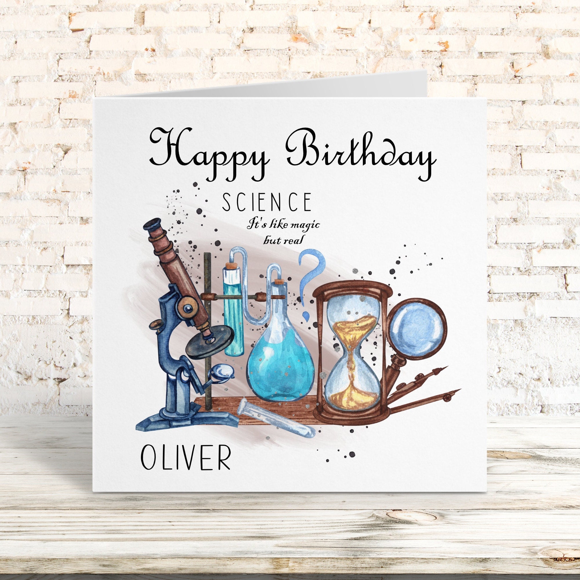 Science Birthday Card Personalised Card | Etsy