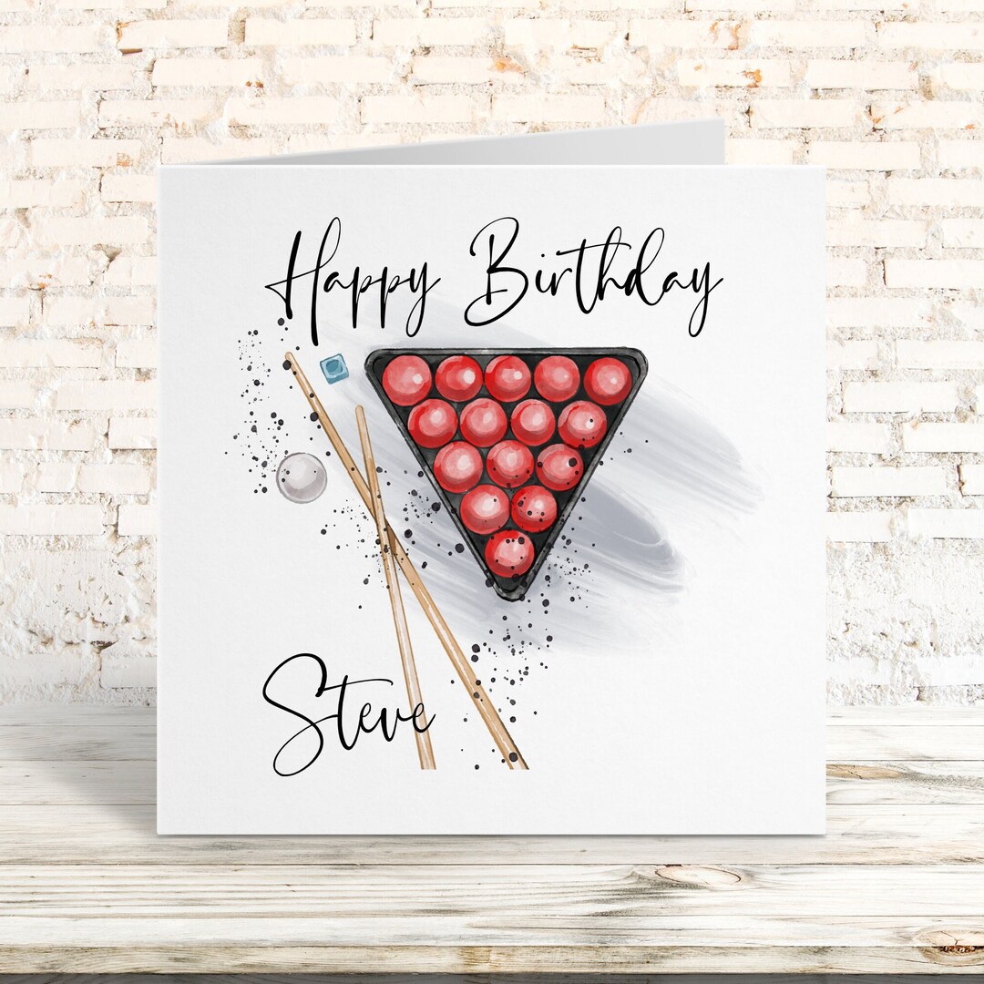 Personalized Snooker Birthday Card: Unique Spots Design - Etsy UK