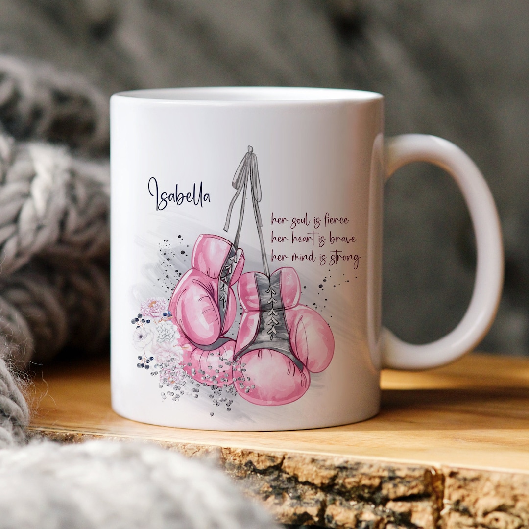 Personalised Boxing Mug, Pink Gloves, Positivity Gift - Etsy UK