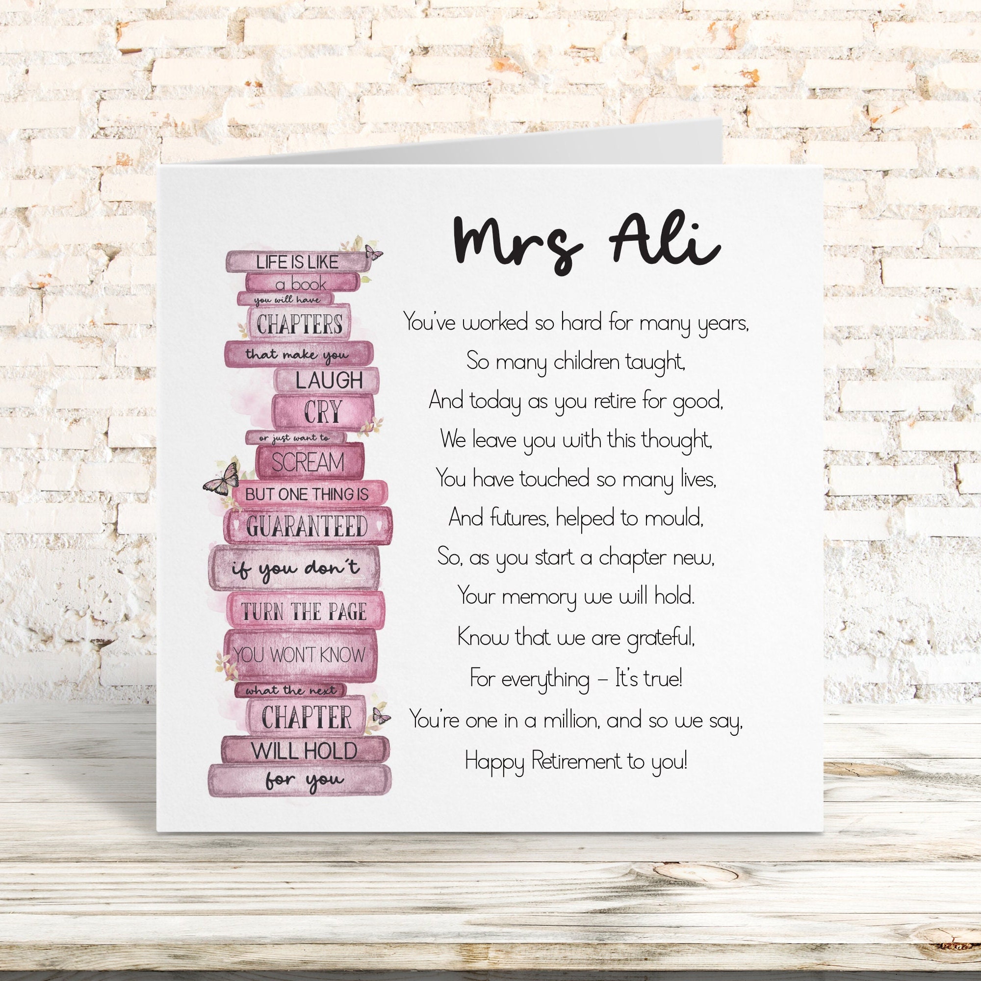 Personalised Retirement Card Teacher Leaving Card Retiring - Etsy UK