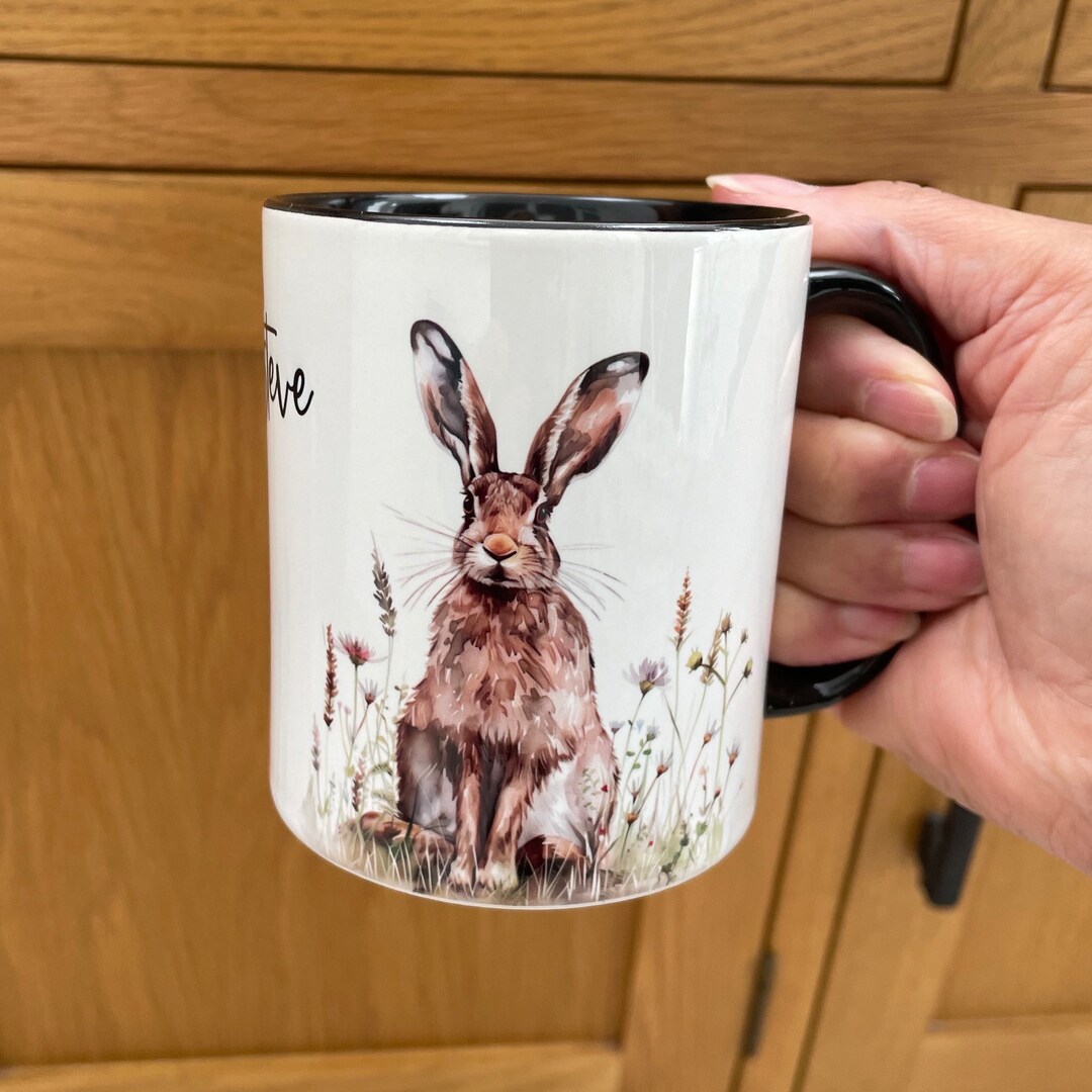 Personalised Mug, Gorgeous Spring Hares, Wildlife Mug, Matching ...