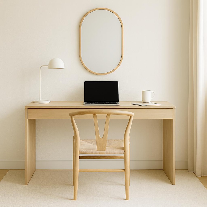 Japandi Oak Office Desk - Etsy