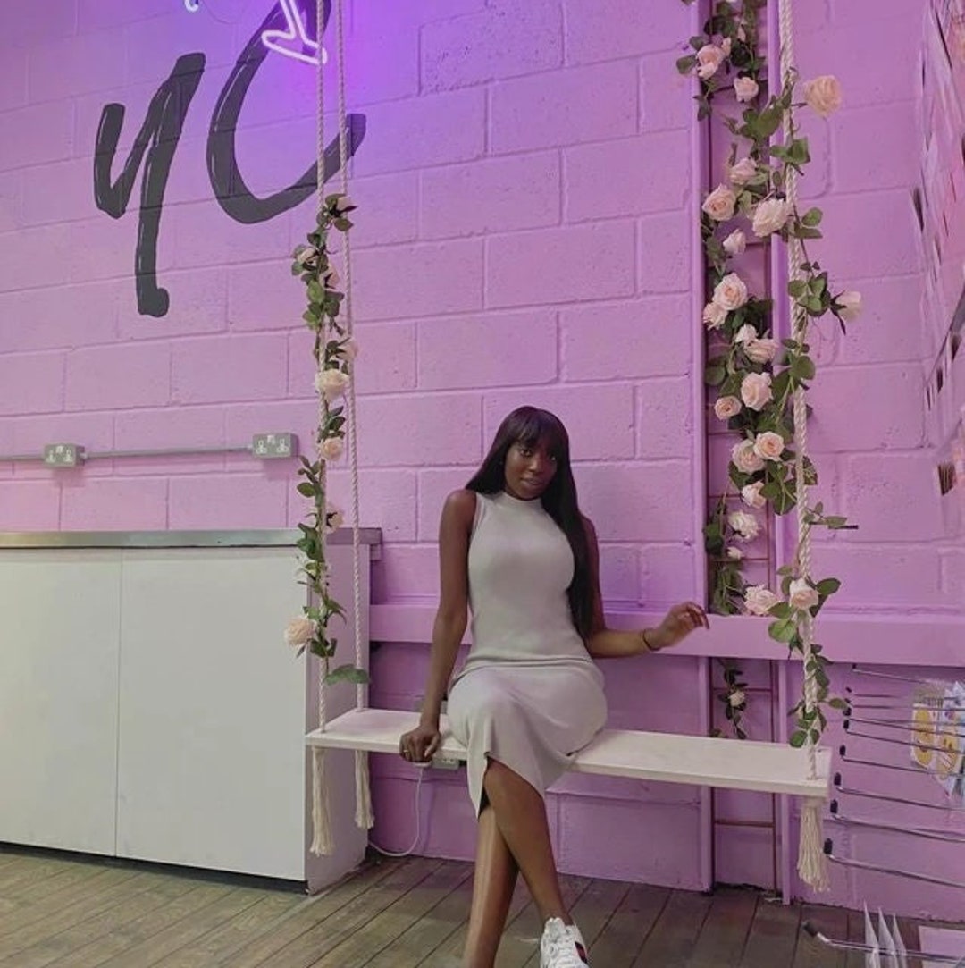 White Oak Romantic Tree Swing, Boho Wooden Indoor Outdoor Adults Tree ...