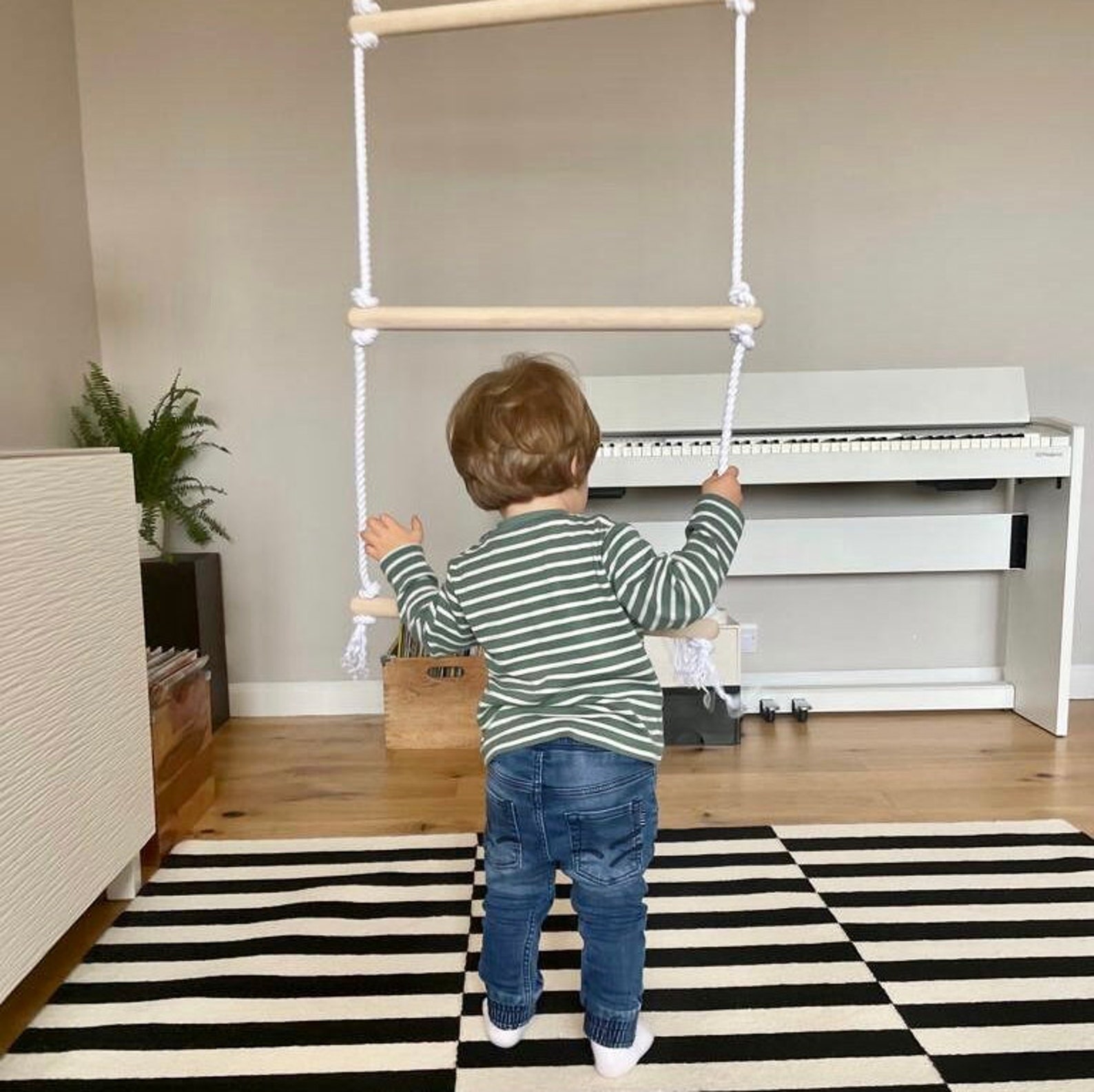 Rope Ladder Tree Climbing Frame Indoor Outdoor Oak Wood - Etsy