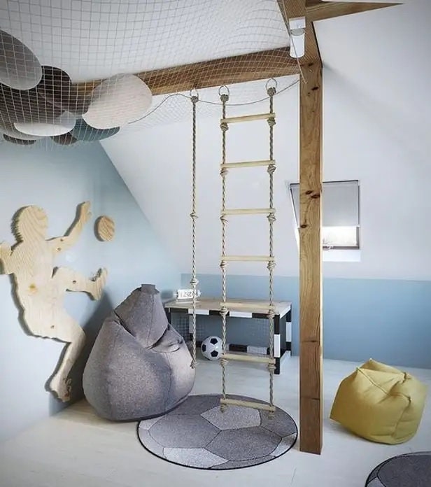Rope Ladder Tree Climbing Frame Indoor Outdoor Oak Wood | Etsy