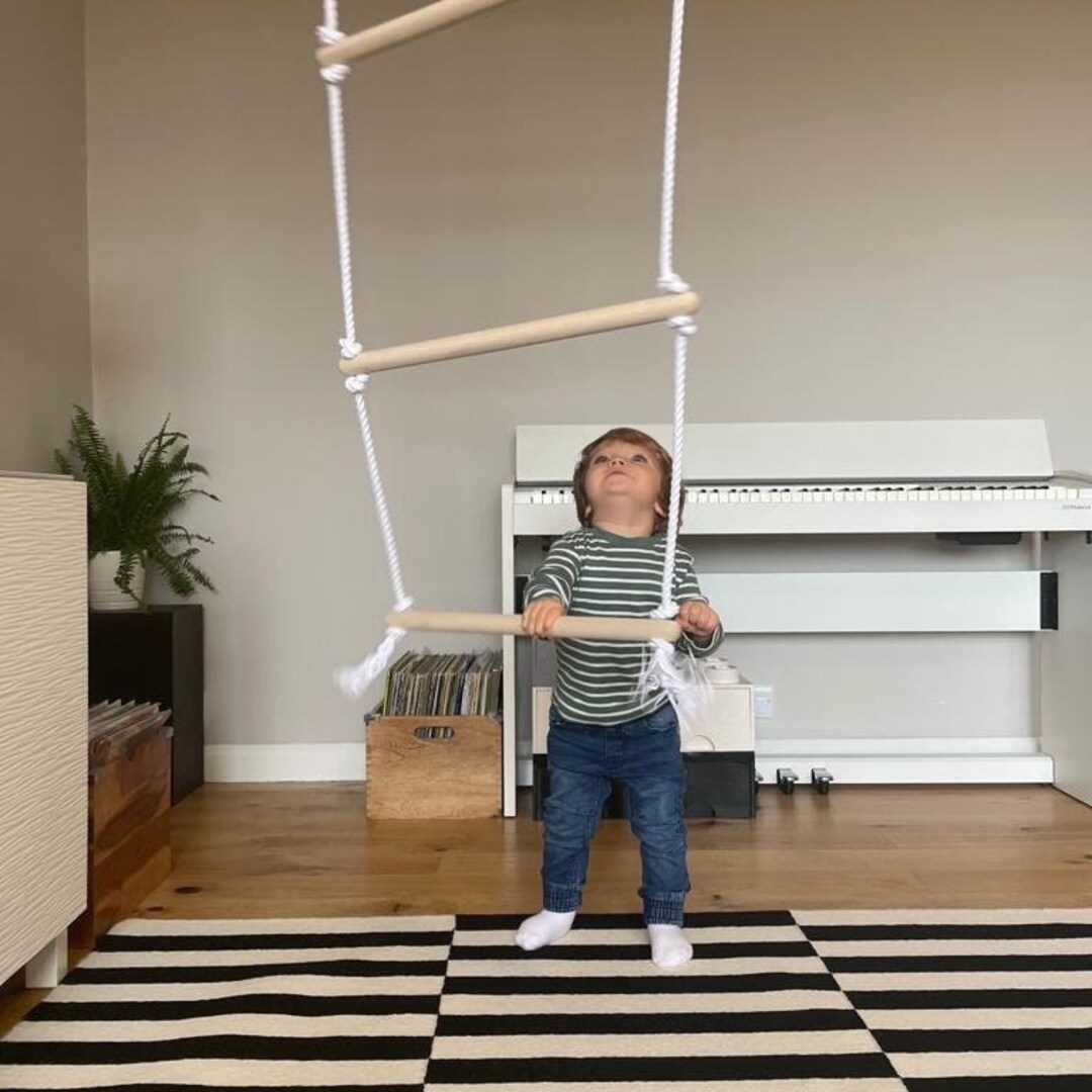 Rope Ladder, Tree Climbing Frame - Indoor, Outdoor Oak Wood and Natural ...