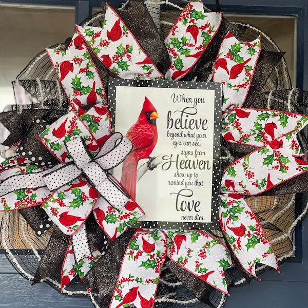 Cardinal Wreath - Etsy