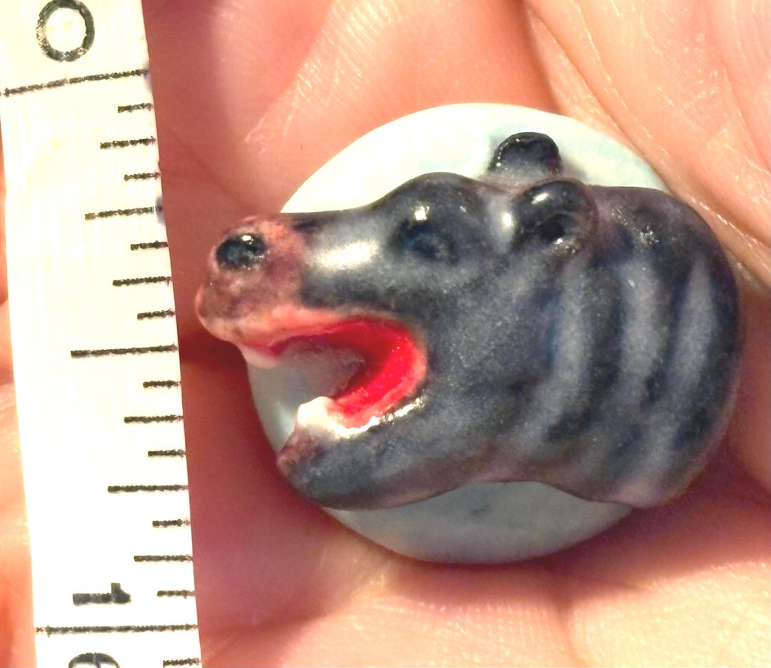 Hungry Hippo Handmade Porcelain Button - Etsy