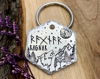 Solid Brass Viking Runes Norse Hand Made Personalized Dog Collar ...