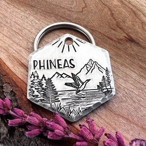 Goose Dog Tag Duck Lake Dog Tag Canadian Geese Mountains Dog Collar Tag ...