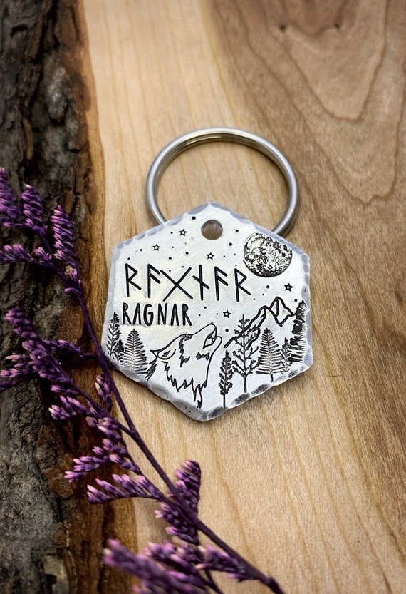 Pet ID Tag Viking Dog Tag Runes Norse Dog Tag Dog | Etsy
