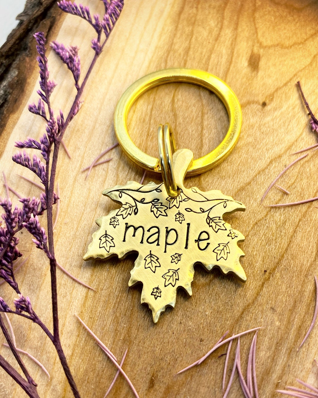 Maple Leaf Dog Tag - Maple Leaf Shape - Dog Tag - Dog Collar Tag - Pet ...