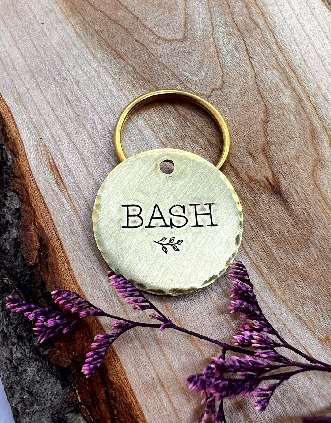 Vine Dog Tag: Minimalist Design, Buds, Basil, Fern, Simple ...