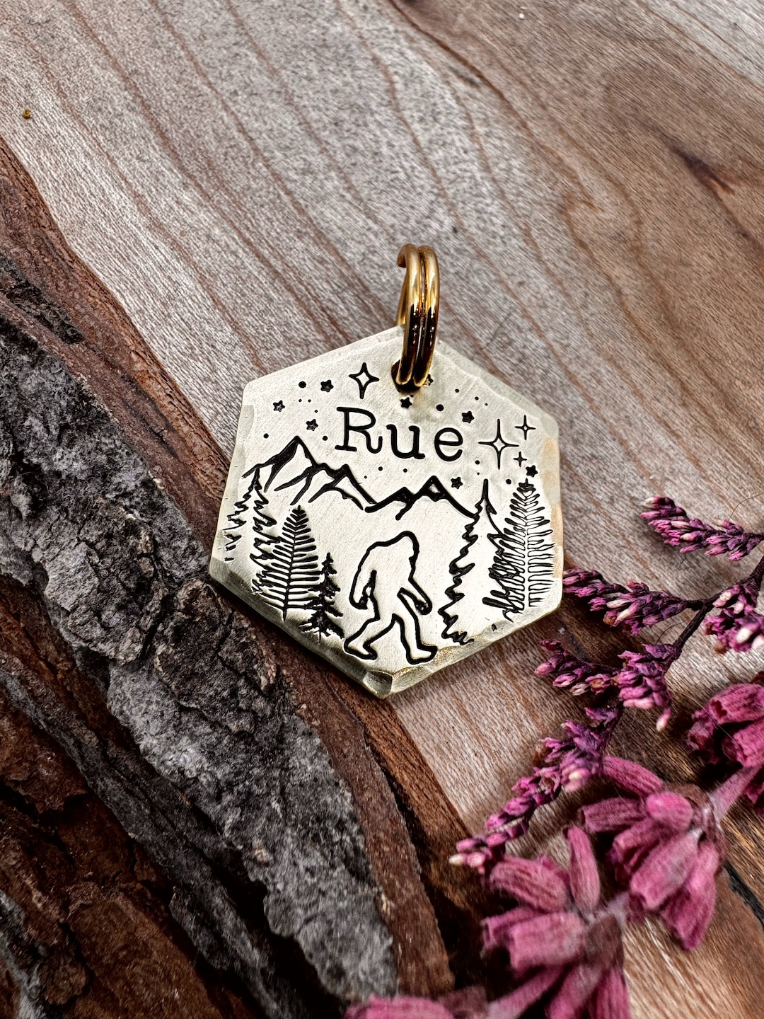 Small Sasquatch Pet Tag: Yeti Design, Mountains, Forest, Personalized ...