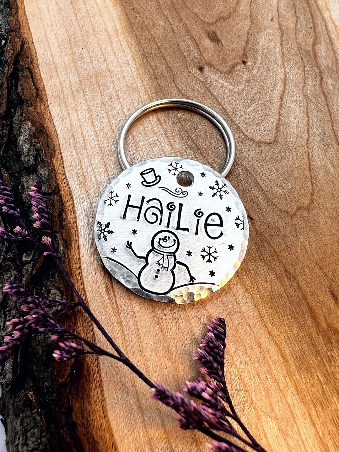 Snowman Dog Tag: Frosty Design, Winter, Snow, Snowflakes, Christmas ...