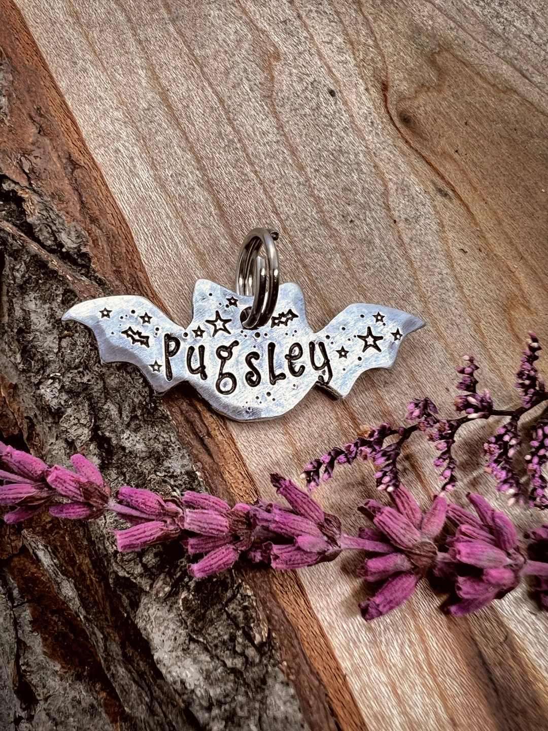 Small Bat Pet Tag: Custom Pet ID for Dogs, Cats, Halloween, Wednesday ...