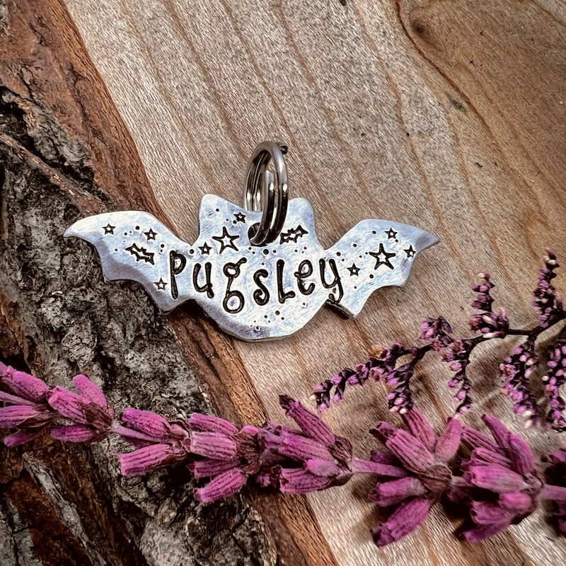 Small Bat Collar Tag - Etsy