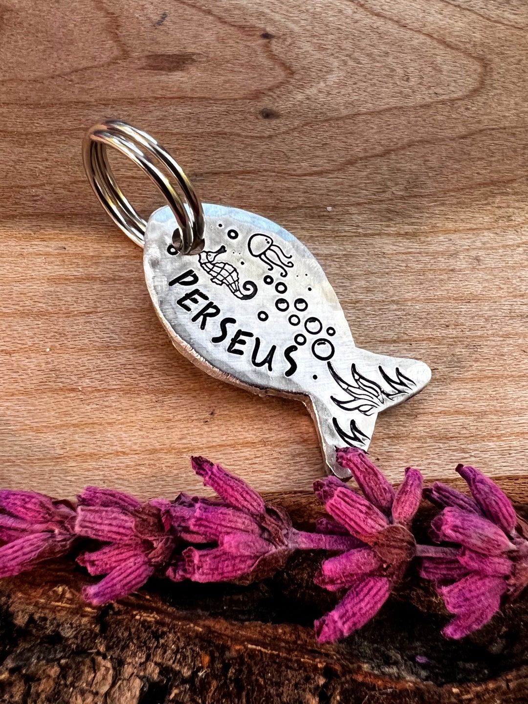 SMALL Pet Tag - Fish Shaped Tag - Cat Tag - Cat Collar Tag - Small Cat ...