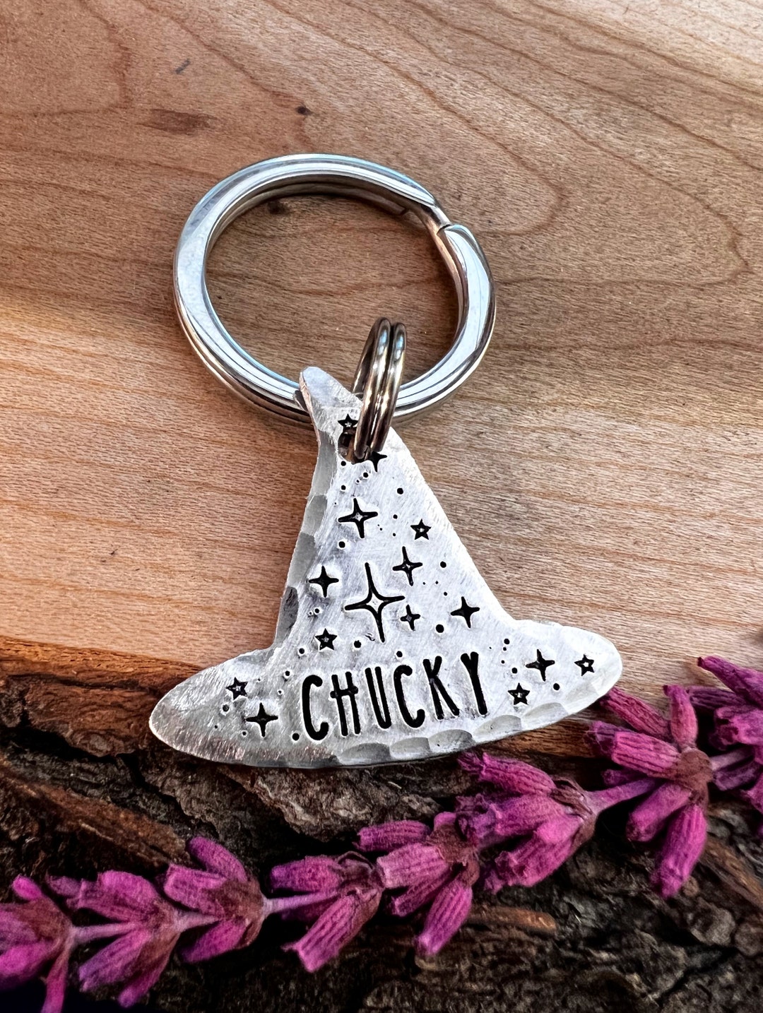 Witch Hat Shaped Pet Tag: Witches Hat Design, Halloween, Stars ...