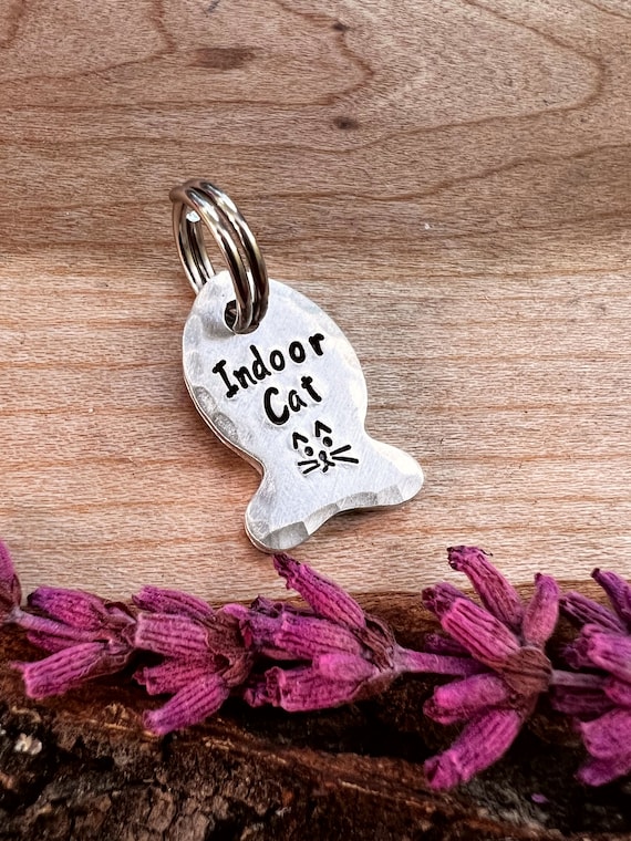 Mini Indoor Cat Tag Indoor Cat Fish Cat Tag Mini Collar - Etsy