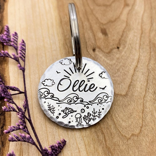 Custom Beach Pet Dog ID Tag - Etsy