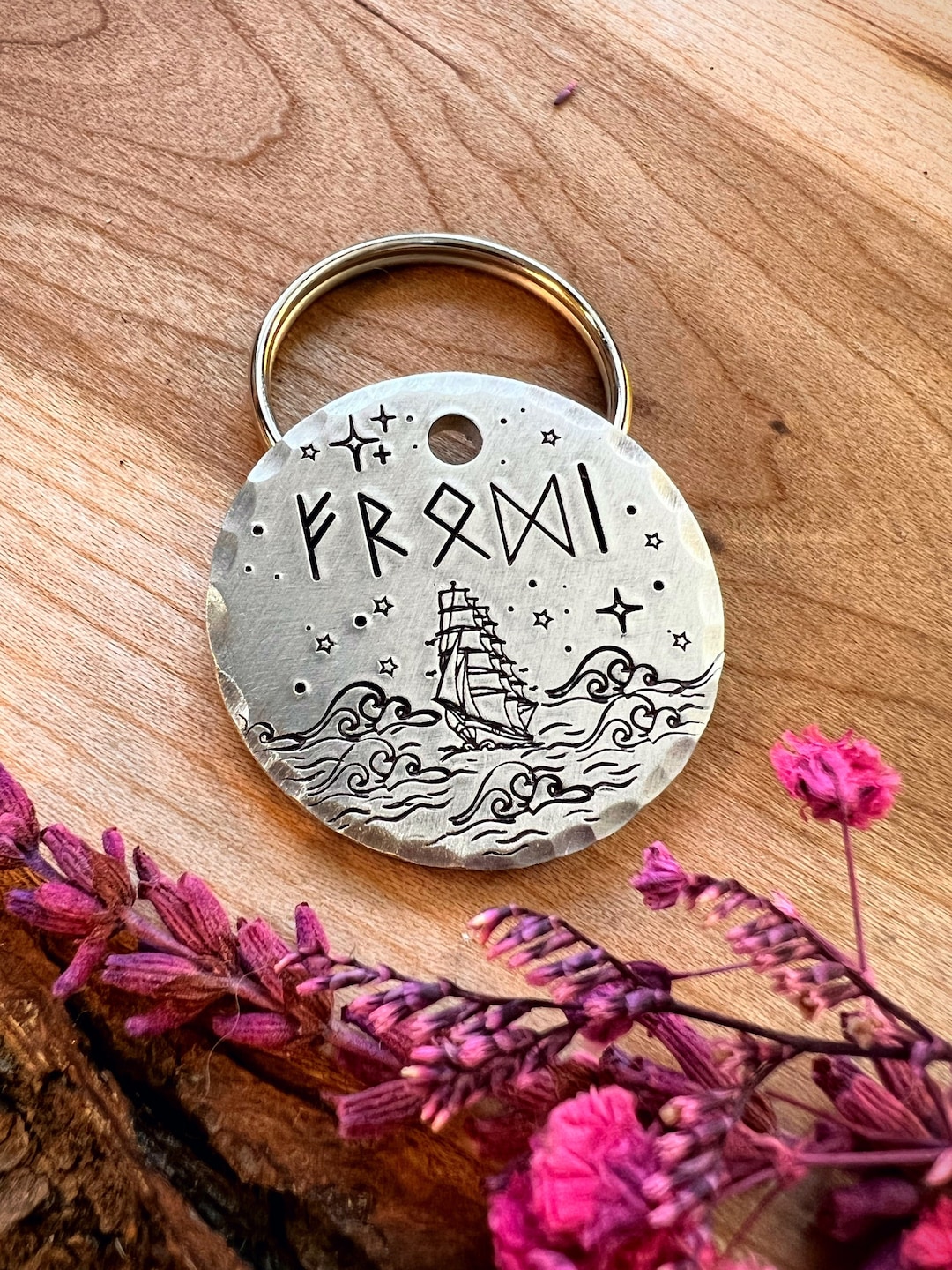 Pet ID Tag - Viking Dog Tag - Viking Ship - Dog Tag - Dog Collar Tag ...