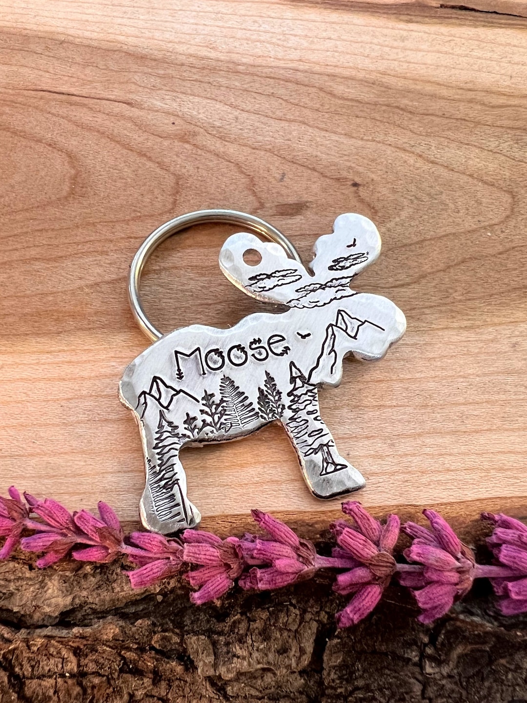 Moose Dog Tag - Moose Shaped Dog Tag - Dog Collar Tag - Pet Name Tag ...