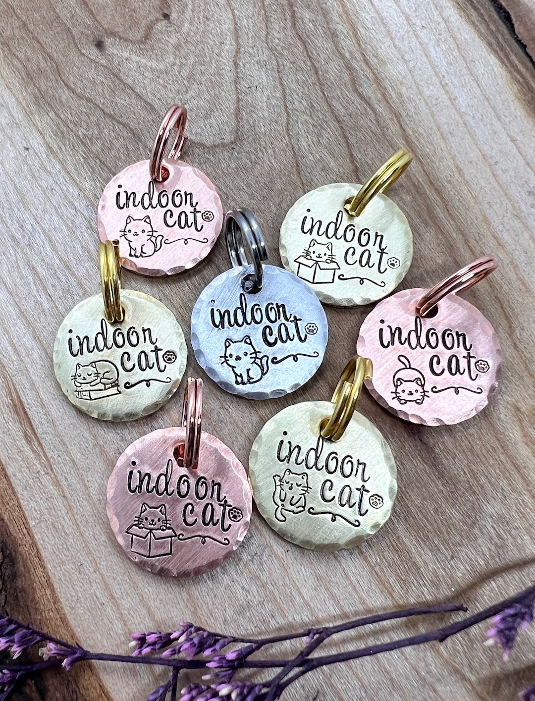 Mini Indoor Cat Tag: Custom Alert ID for Cats, Microchipped, Pet Collar ...