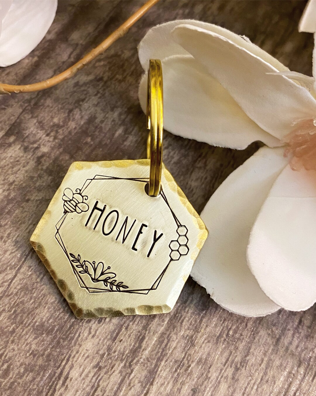 Pet ID Tag Honey Dog Tag Bee Honey Bee Dog Collar Tag - Etsy