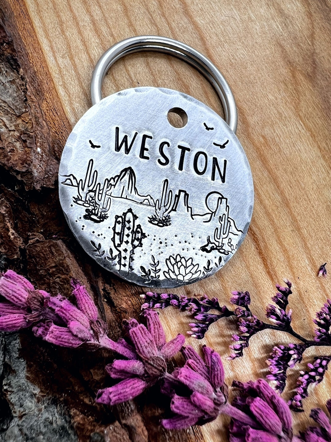 Desert Dog Tag: Cactus Design, Hoodoo, Mountain, Sand, Sunrise ...