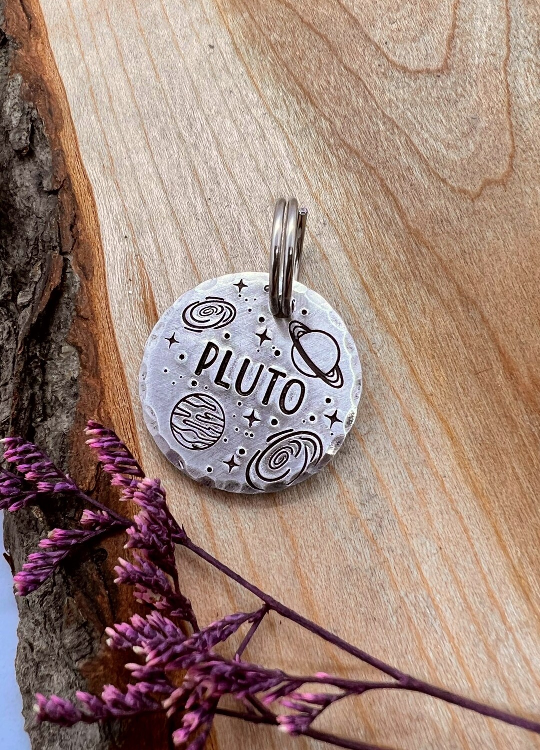 Small Outer Space Pet Tag: Planets Design, Stars, Saturn, Personalized ...