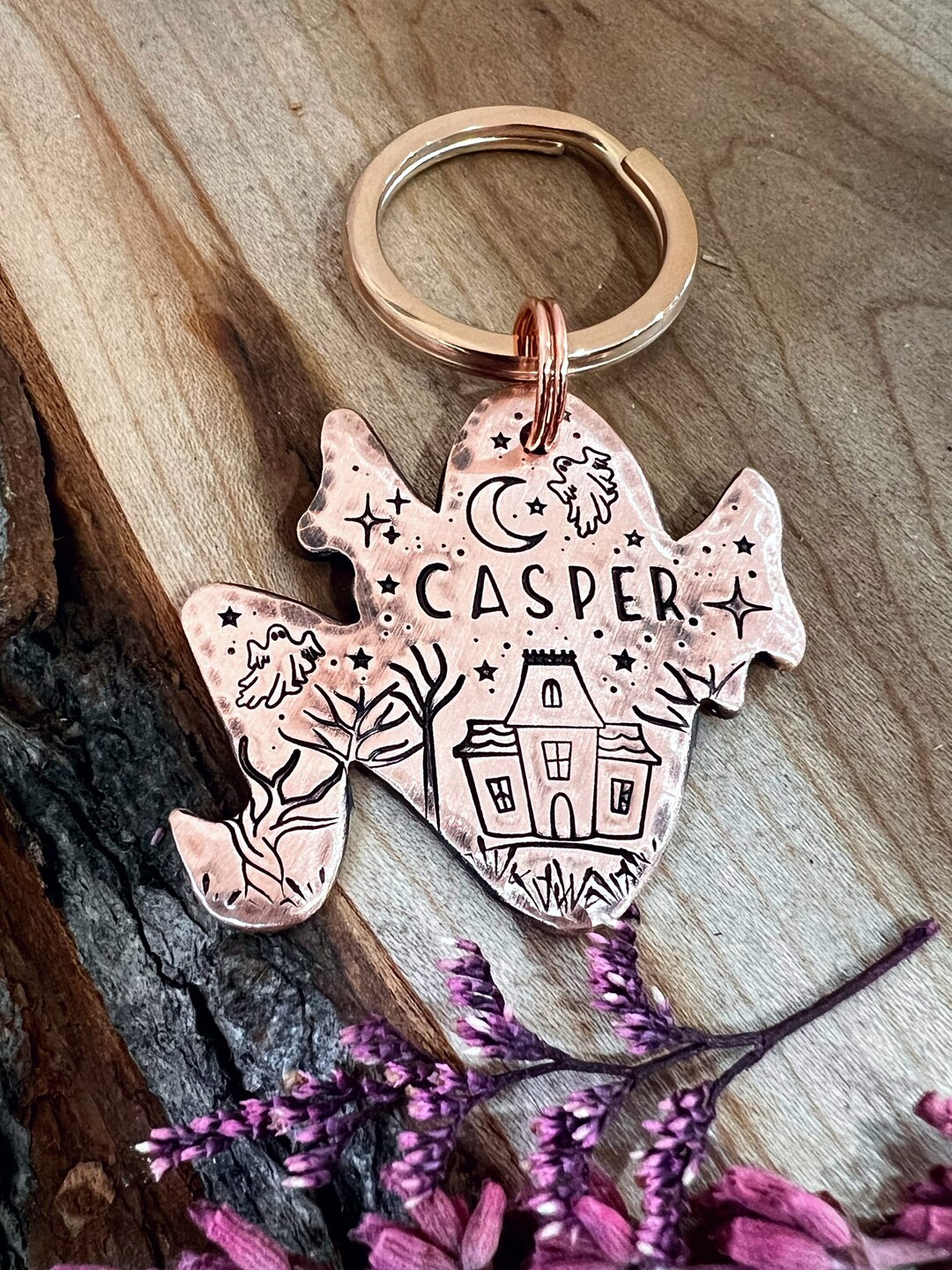 Ghost Dog Tag - Casper Dog Tag - Haunted House Dog Tag - Collar Tag ...