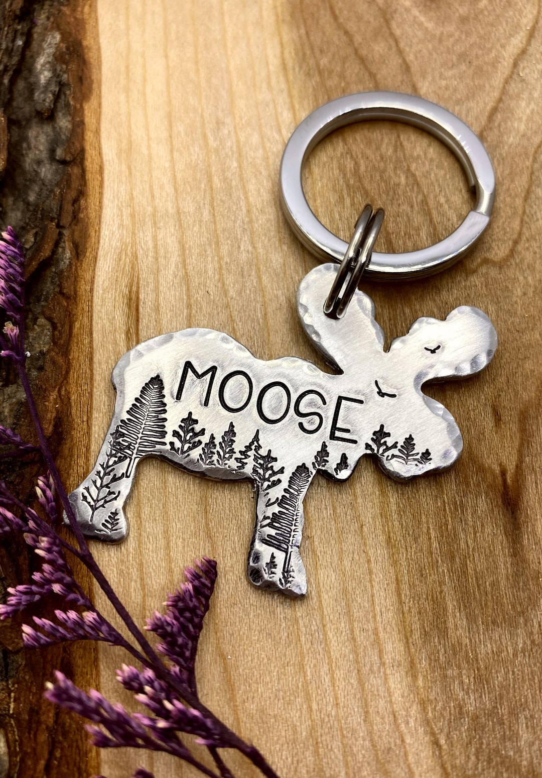 Moose Shaped Dog Tag: Forest Design, Hunting, Forest, Camping ...