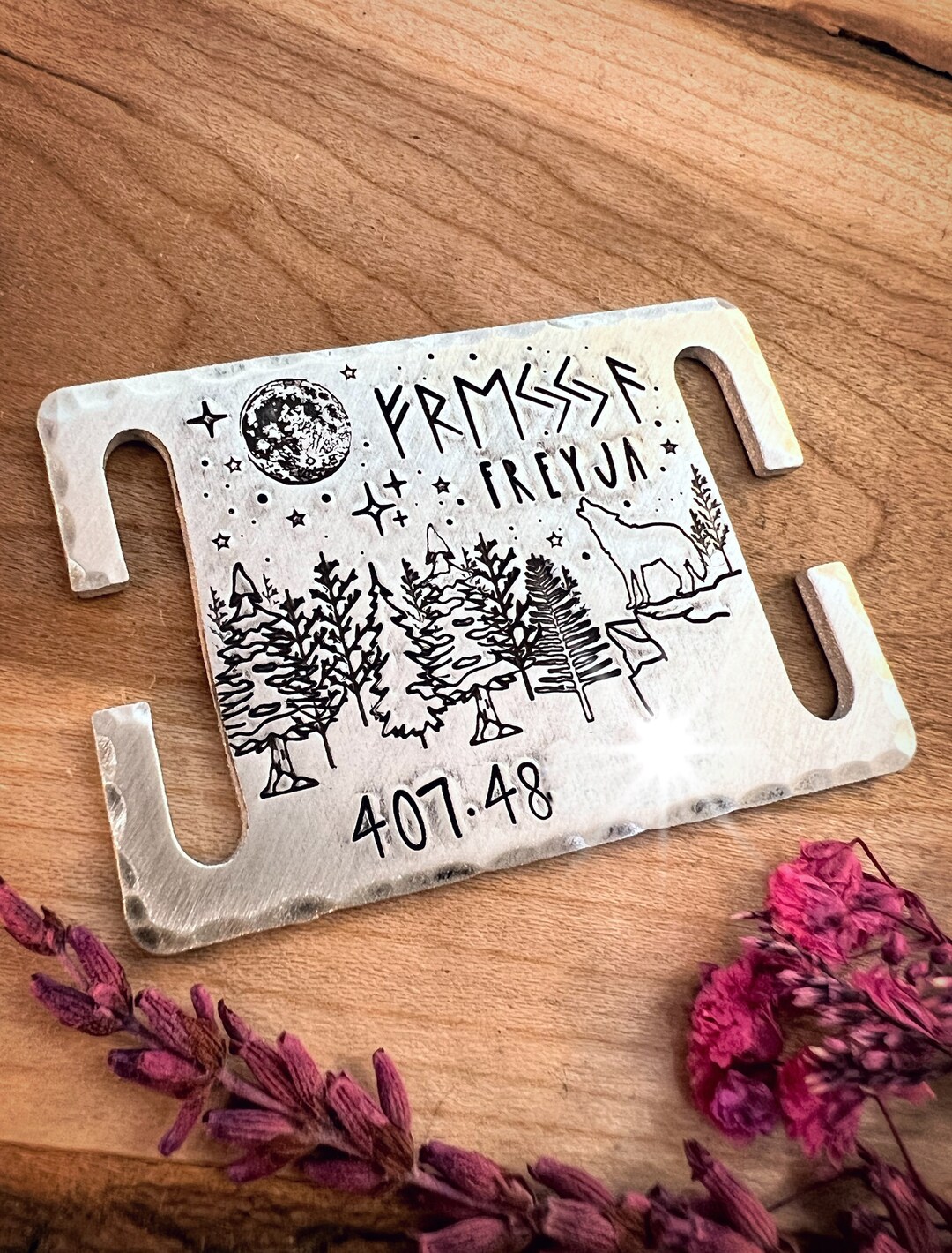 Dog Collar Slide Viking Runes Wolf Nordic Collar - Etsy