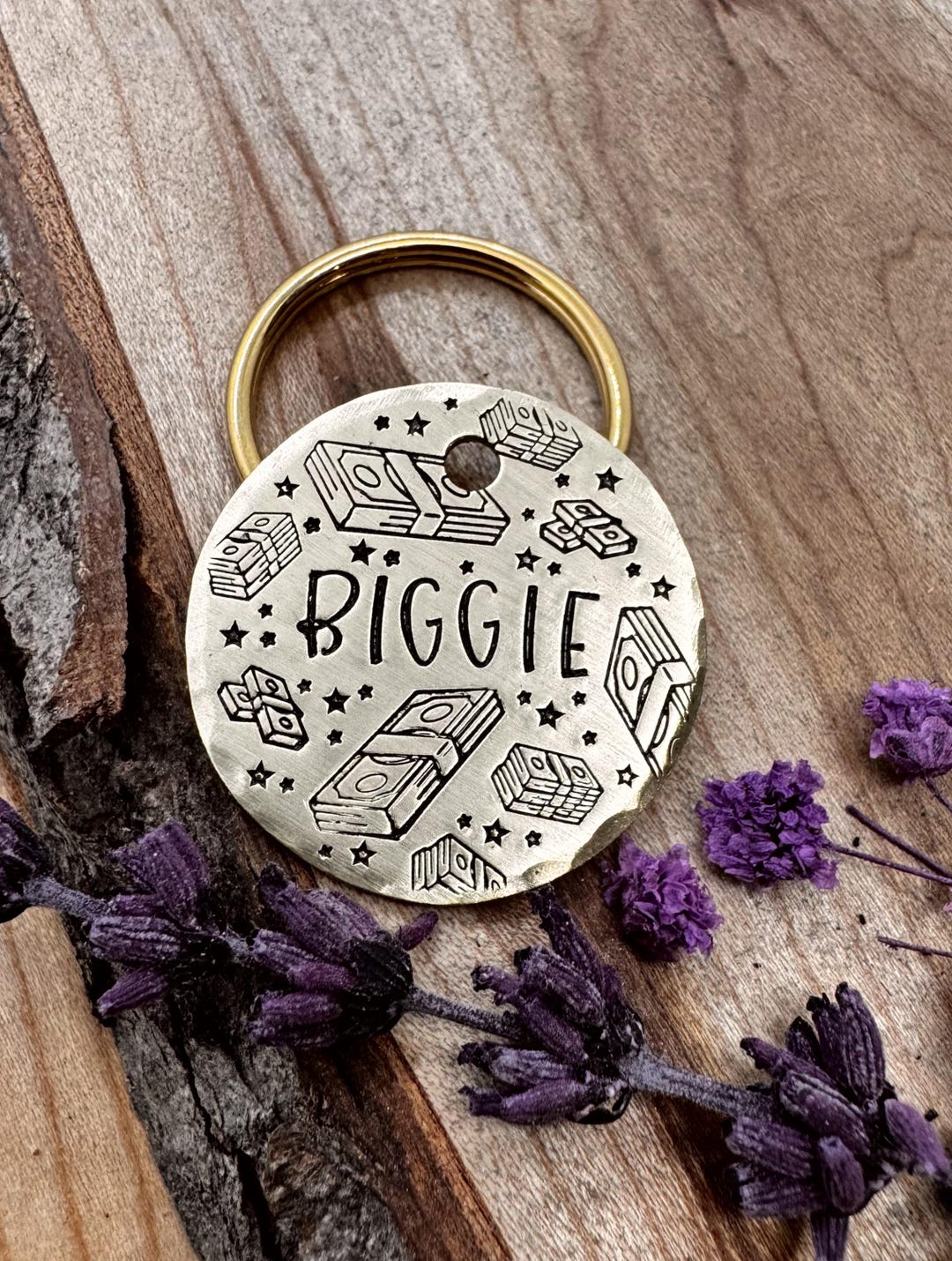 Money Dog Tag: Cash Design, Dollar Bills, Hand Stamped, Personalized ...