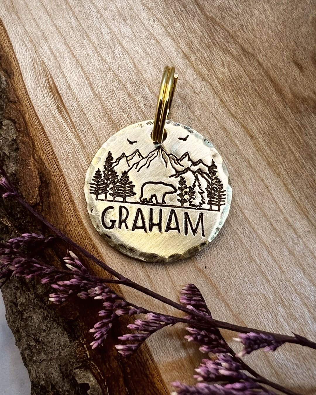 SMALL TAG - Bear - Mountains - Forest - Small Dog Tag - Cat Tag - Pet ...