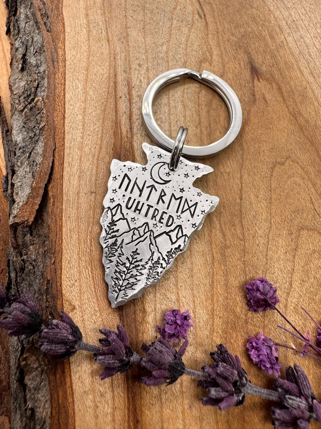 Viking Runes Dog Tag: Arrowhead, Futhark, Nordic, Forest, Mountains ...