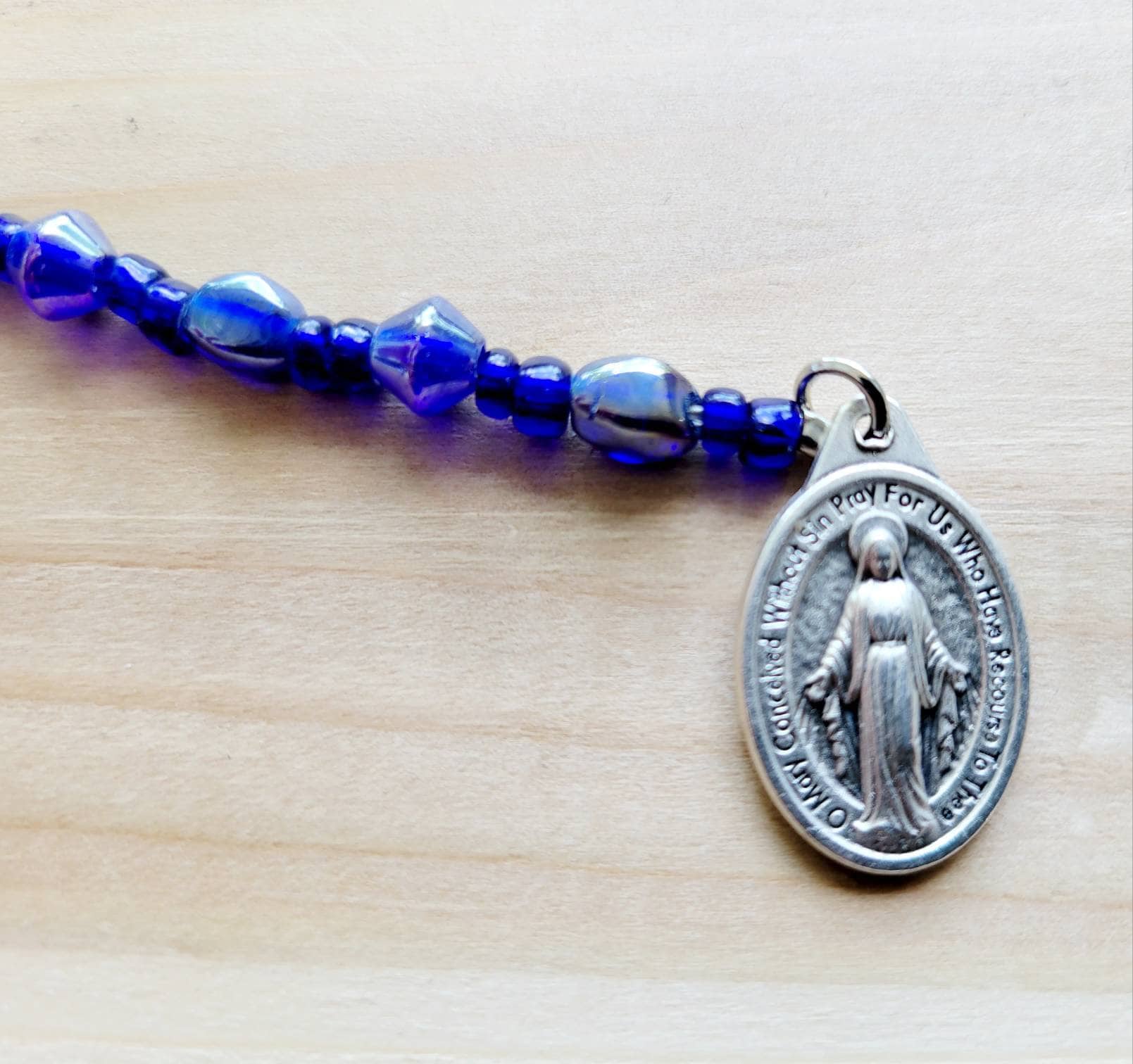 Rosary Bookmark Small Rosary Miniature Rosary, Blue Rosary, Catholic ...